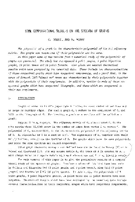 Pdf Some Computational Results On The Spectra Of Graphs