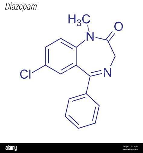 Skeletal Formula Of Diazepam Drug Chemical Molecule Stock Vector Image And Art Alamy
