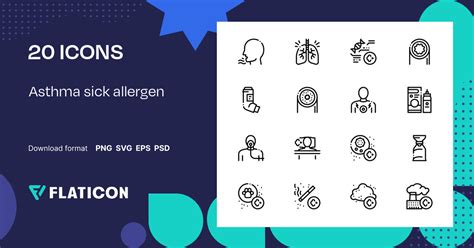 Asthma Sick Allergen Icon Pack Outline 20 Svg Icons