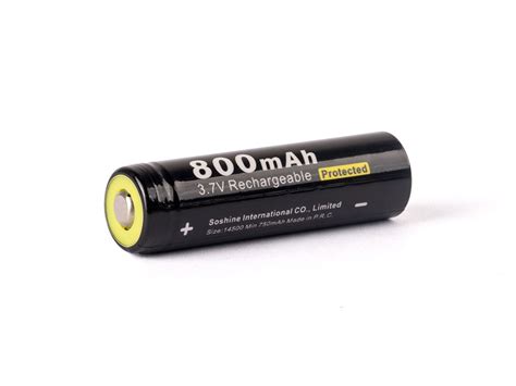 Soshine 14500/AA - 800mAh 3,6V - 3,7V Li-Ion-Akku PCB geschützt ...