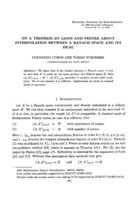Pdf On A Theorem By Lions And Peetre About Hjmpdf24207cobospdfa Classical Result Of