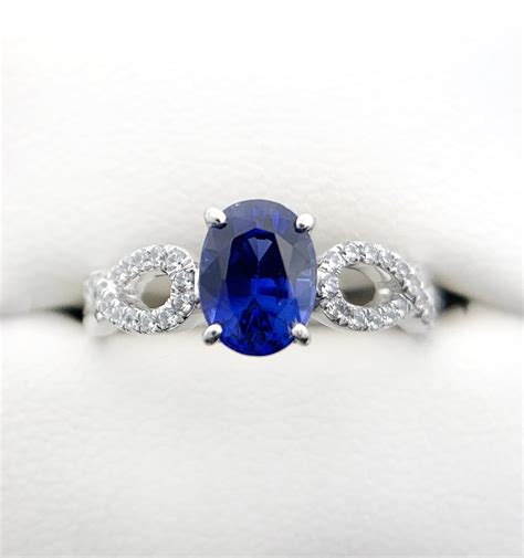 Blue Sapphire And White Gold Elegant Engagement Ring Ideas Nashgems