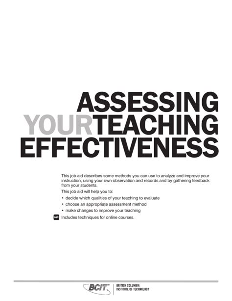 assessing your teaching effectiveness