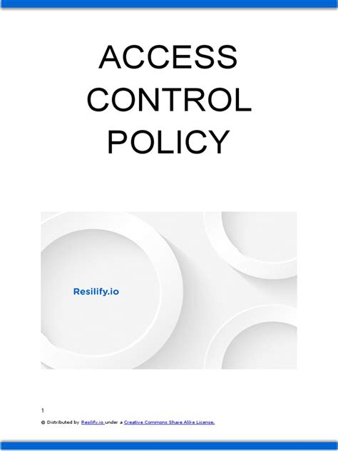 Access Control Policy Pdf Computer Security Security