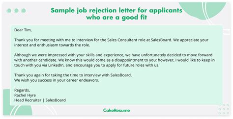 Job Rejection Letter After Interview Job Rejection Letter After Interview