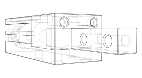 Abstract Industry Object Concept Vector Engineering Wire Frame Box Outline Vector Engineering