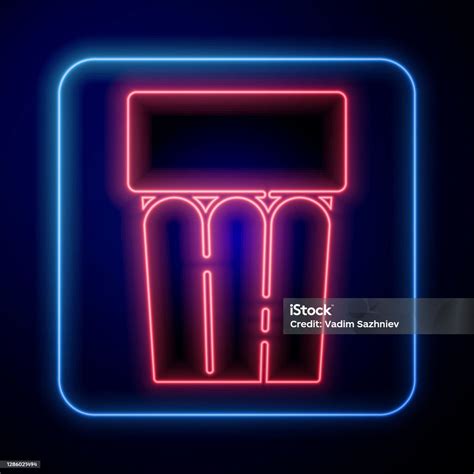 푸른 배경에 고립 된 물 아이콘과 빛나는 네온 유리 소다 유리 벡터 0명에 대한 스톡 벡터 아트 및 기타 이미지 0명 가득 찬 개념 Istock