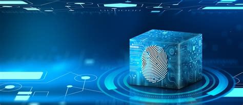 Premium Photo Fingerprint Scan Provides Access With Biometrics Identification On Cube