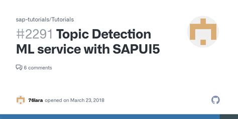Topic Detection Ml Service With Sapui5 · Issue 2291 · Sap Tutorials