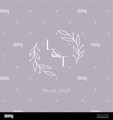 Initials Lt Wedding Monogram Logo Inspiration Vector Graphic Stock