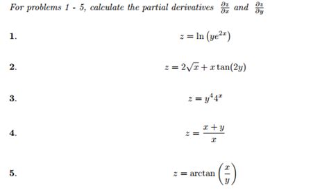 Solved Calculate The Partial Derivatives Partial Chegg