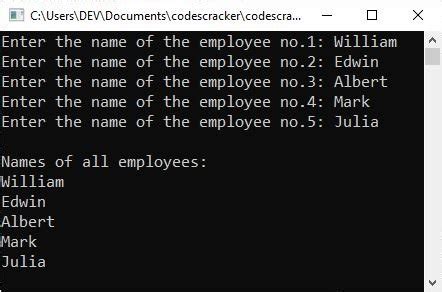 C Structure Array