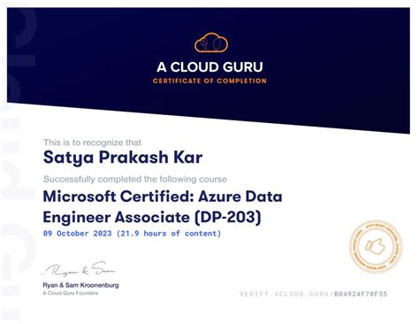 Satya Prakash Kar On Linkedin Certificate Of Completion A Cloud Guru