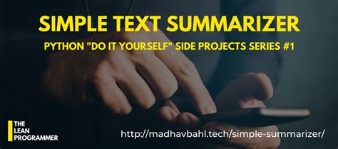 Github Madhavbahlextractive Text Summarizer Repository Accompanying The Blog