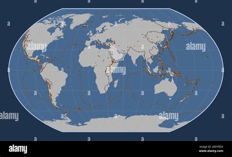 Arabian Tectonic Plate On The Solid Contour Map In The Kavrayskiy Vii Projection Centered
