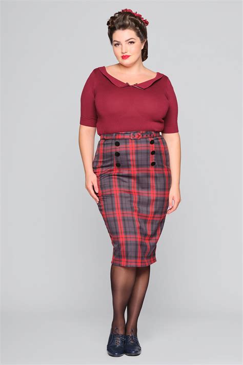 Agatha Smoky Check Pencil Skirt Lindy Bop