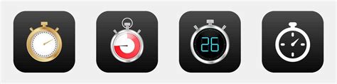 Timer Mobile App 3d Modern Icon Stopwatch Clock Phone Application Icon 45953072 Vector Art At
