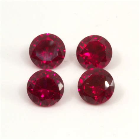 Lab Created Ruby 8mm Round 4 Pack Clearance Jamming Gems
