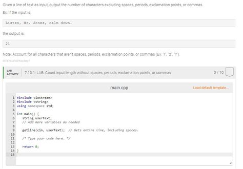 Solved Given A Line Of Text As Input Output The Number Of