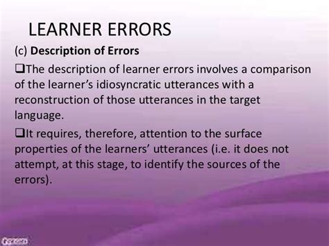 learner errors