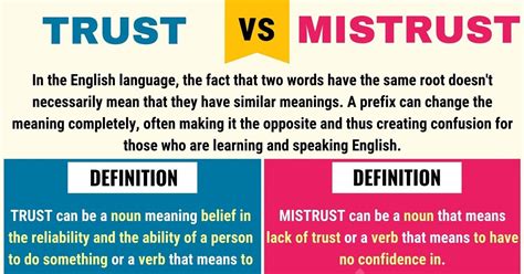 Trust Vs Mistrust Useful Difference Between Mistrust Vs Trust 7 E S L