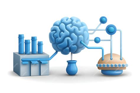 3d Neural Network And Manufacturing Process Icons Showcase Ai Optimization In Manufacturing