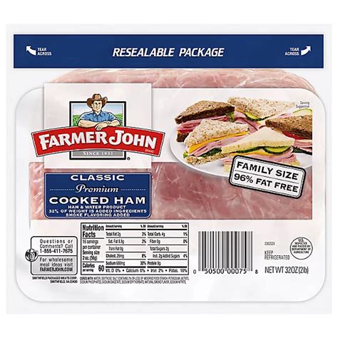 Farmer John Classic Cooked Ham 32 Oz 32 Oz Vons