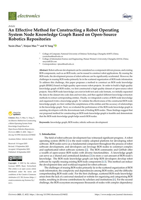 Pdf An Effective Method For Constructing A Robot Operating System Node Knowledge Graph Based