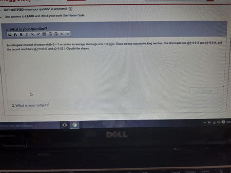 Solved A Rectangular Channel Of Bottom Width B M Carries Chegg
