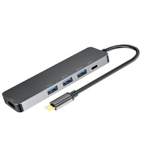 Type C Usb Hub Fem I En Usb C Til Hdmi Hd 4k 30hz Grandado