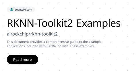 Rknn Toolkit2 Examples Airockchiprknn Toolkit2 Deepwiki