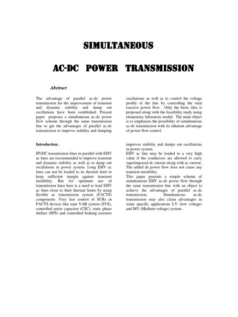 Pdf Simultaneous Transmission Of Ac And Dc Power Dokumen Tips