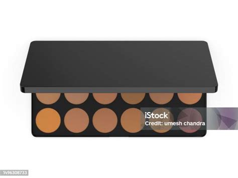 브랜딩을 위한 공백 화장용 색깔 직업적인 기초 컨실러 윤곽선 팔레트 위로 조롱하기 10에 대한 스톡 사진 및 기타 이미지 10 3차원 형태 Contouring