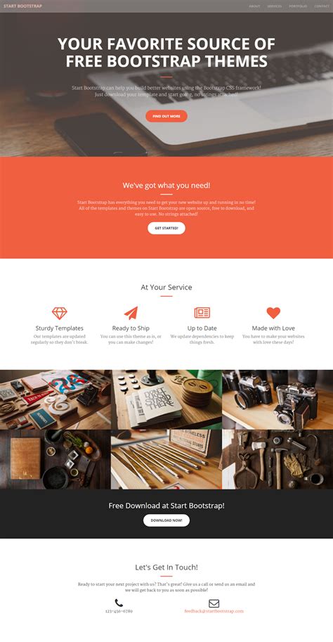 17 Free Bootstrap One Page Themes And Templates