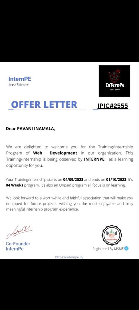 Pavani Reddy Inamala On Linkedin Internpe