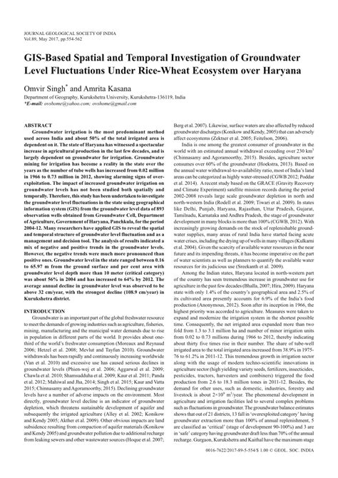 Pdf Gis Based Spatial And Temporal Investigation Of Groundwater Level Fluctuations Under Rice