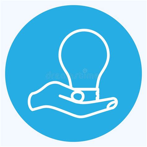 Icon Holding Bulb Suitable For Hand Actions Symbol Blue Eyes Style Simple Design Editable