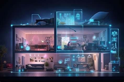 3d рендеринг современного дизайна интерьера гостиной с технологической концепцией покажите силу