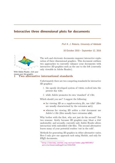 Pdf Interactive Three Dimensional Plots For Documents Dokumentips
