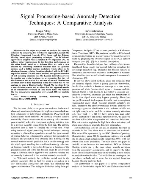 Pdf Signal Processing Based Anomaly Detection Techniques A