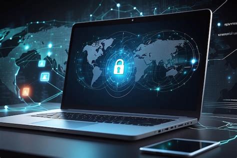 Network Security System Personal Data Information On Laptopinformation And Cyber Security