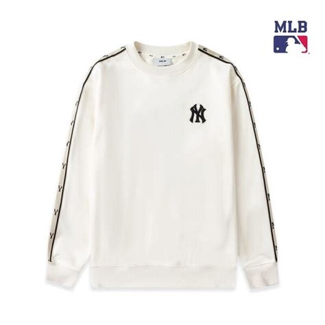 Mlb 로고 자수 기모 커플 긴팔 맨투맨 위핑