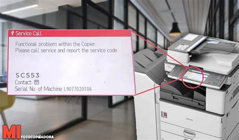 Cómo corregir error SC553 en Ricoh