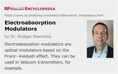 Electroabsorption Modulators Electro Absorption Modulator Franz Keldysh Effect