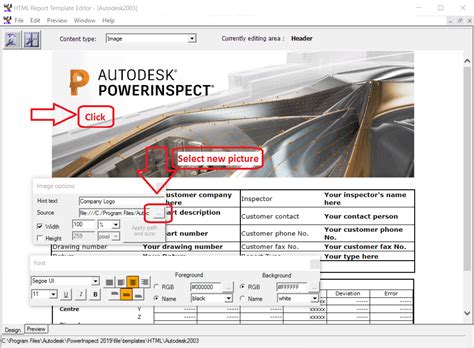 How To Customize A Report With Company Logo Picture In Powerinspect Powerinspect 2020