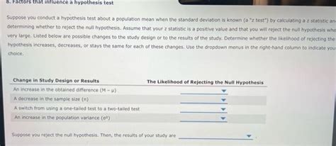 Solved Suppose You Conduct A Hypothesis Test About A