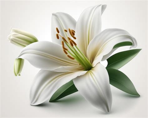 Premium Ai Image White Lily White Background Generative Artificial Intelligence