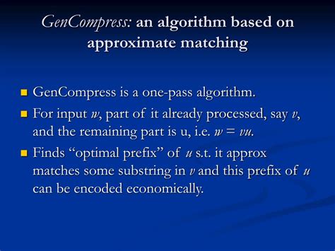Ppt A Compression Algorithm For Dna Sequences And Its Applications In Genome Comparison