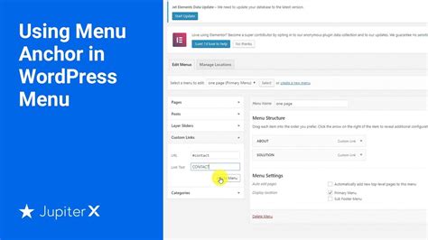 Using Menu Anchor In Wordpress Menu Youtube