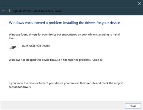 Ucm Ucsi Acpi Device Driver Error Microsoft Community